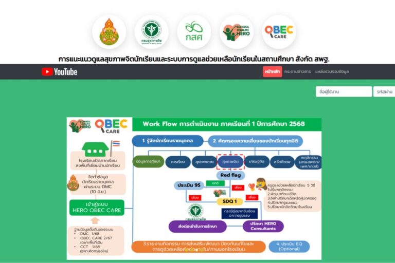 กรอกข้อมูล Hero Obec Care – โรงเรียนเพ็ญพิทยาคม